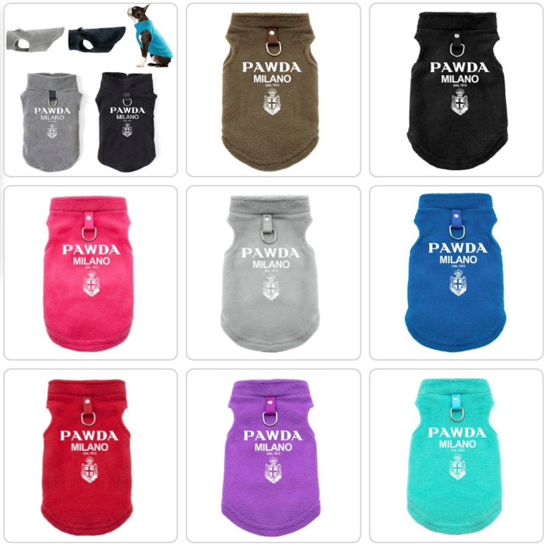 Pawda Milano Fleece Vest Custom Jacket for All Dogs multiple Sizes and ...