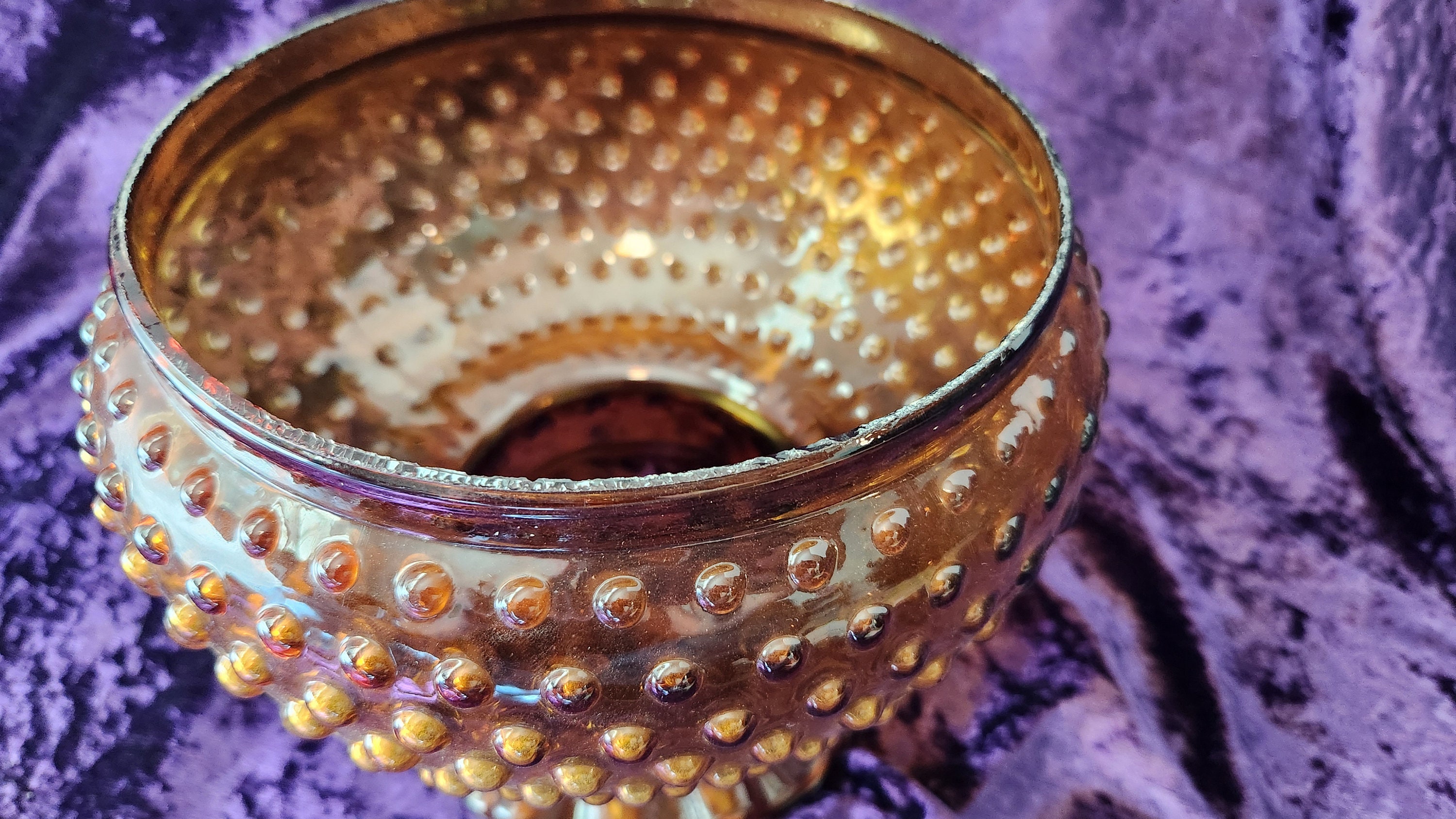 Amber Glass Hobnail Hurricane Lamp Shade - Etsy