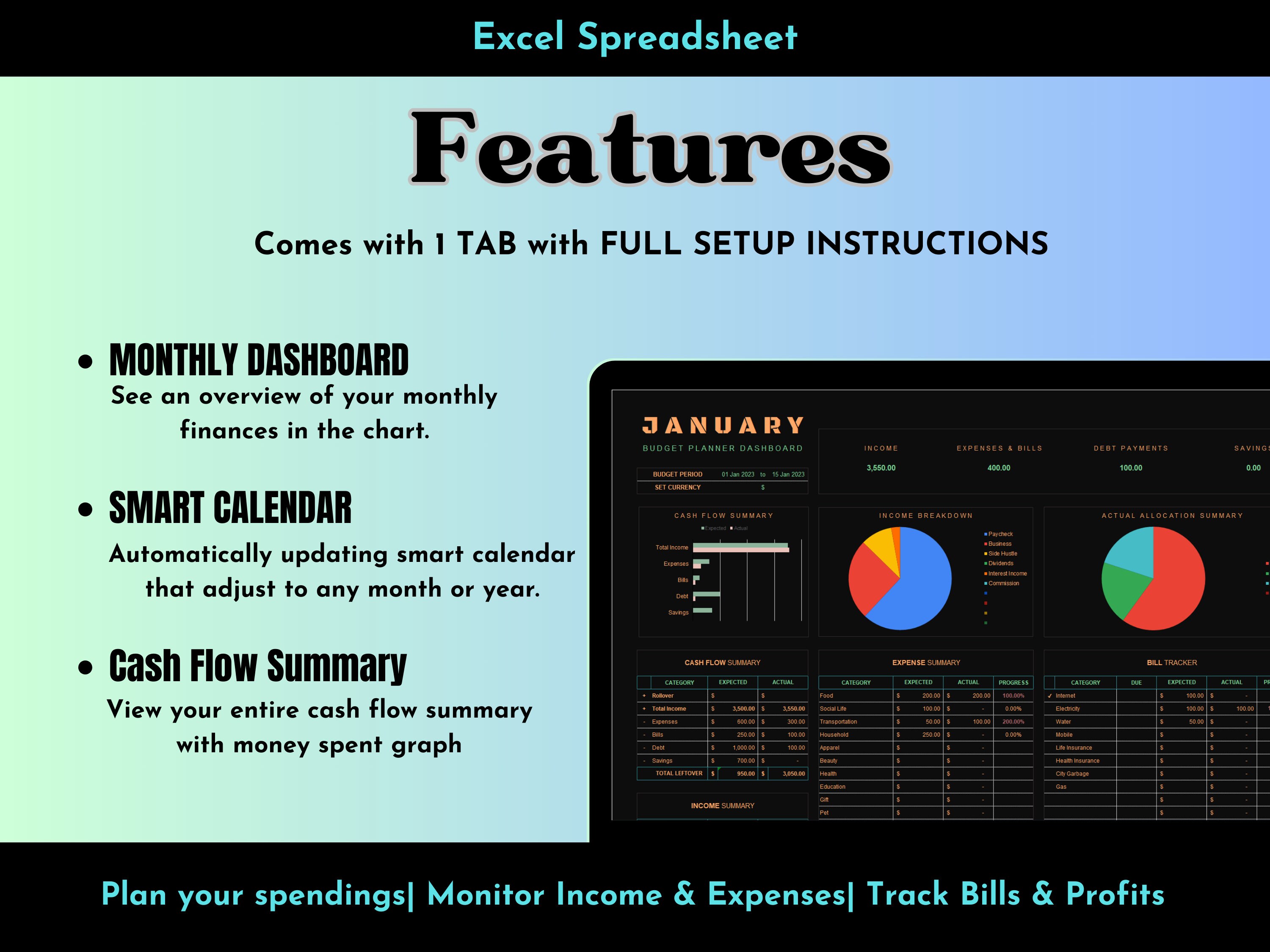 Excel Weekly Budget Weekly Budgeting by Paycheck Expense Tracker Excel ...