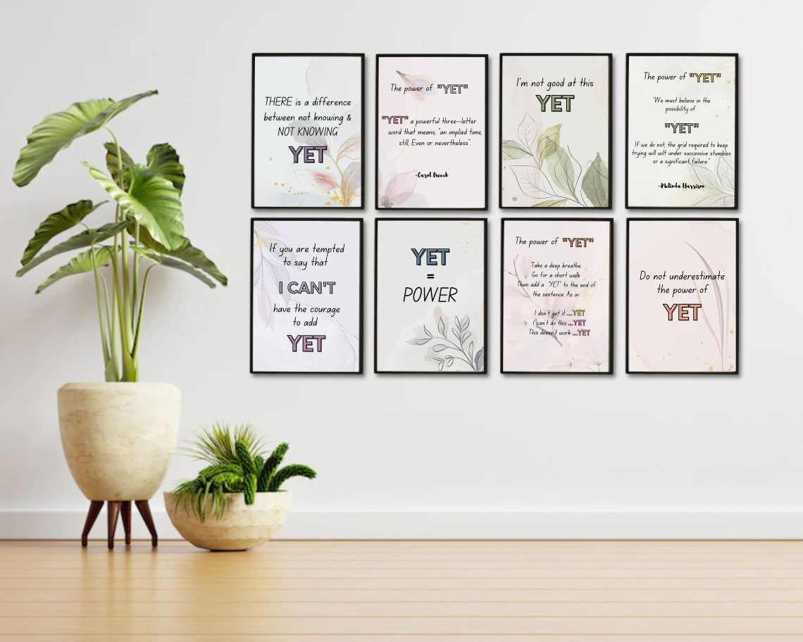 The Power of yet Poster,growth Mindset Poster,educational Motivational ...