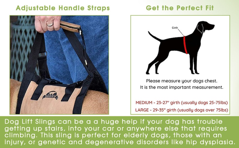 Dog Lift Harness - Dog Stair Lift - Support Harness - Dog Car Lift for ...