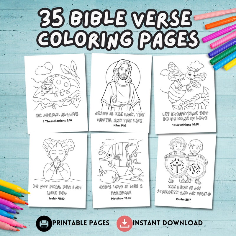 Christian Coloring Pages - Etsy