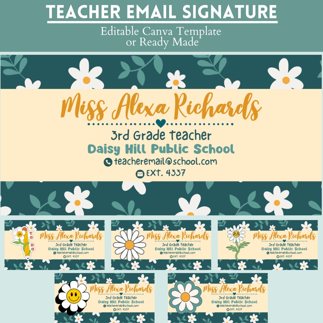 Customizable Email Signature for Teachers: an Editable Email Signature ...
