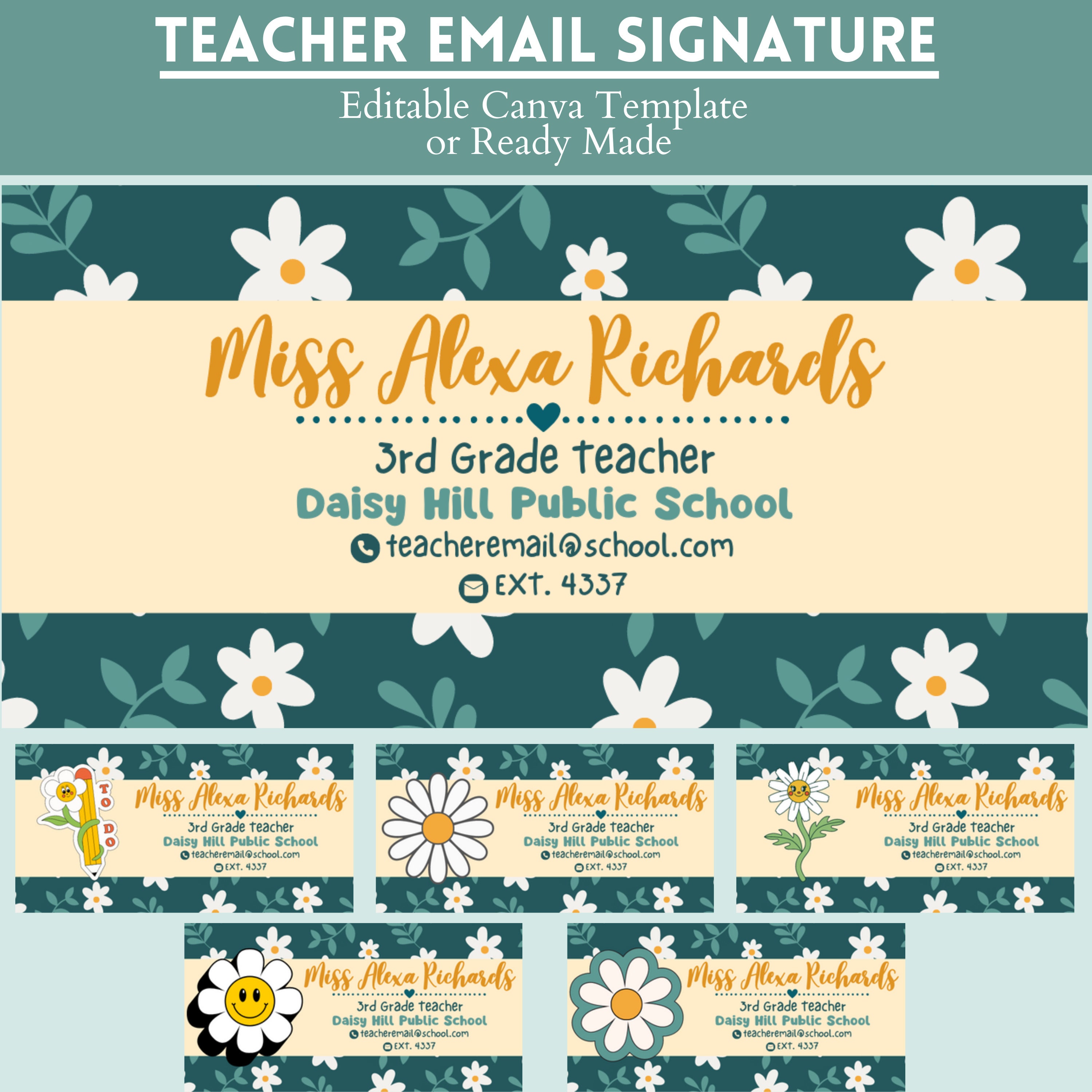 Customizable Email Signature for Teachers: an Editable Email Signature ...