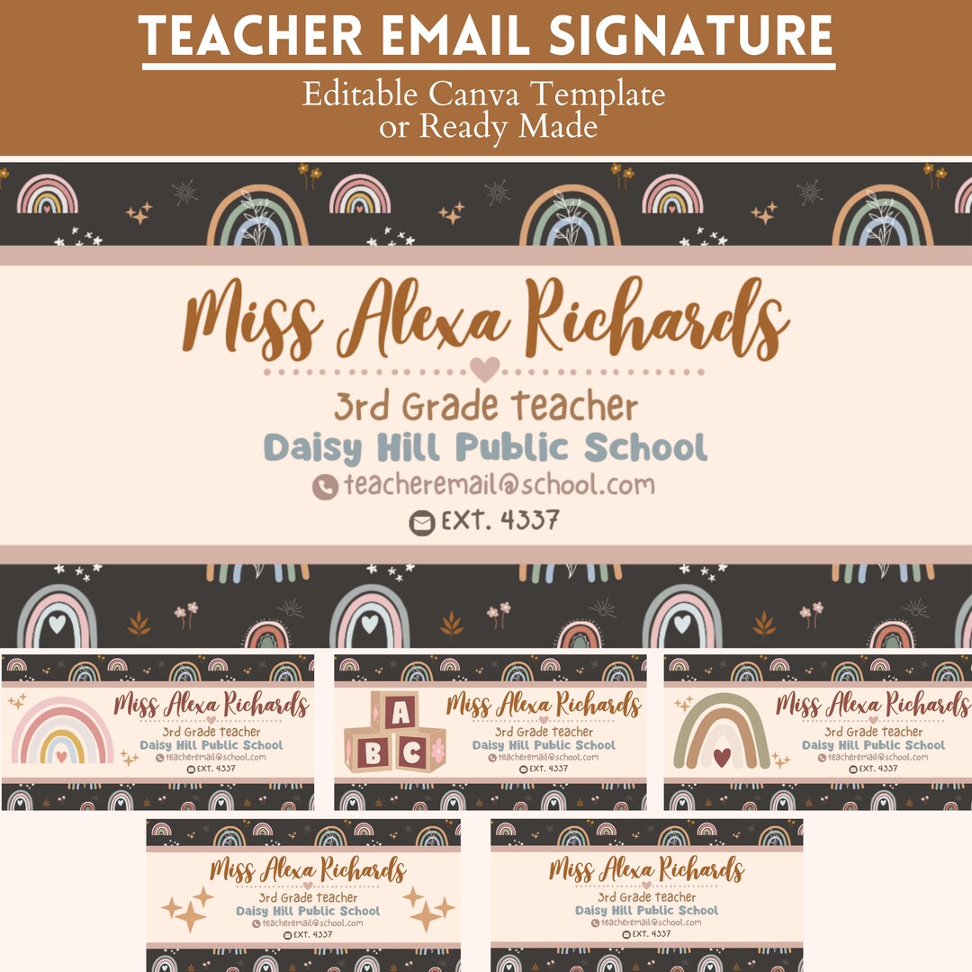 Customizable Email Signature for Teachers: an Editable Email Signature ...