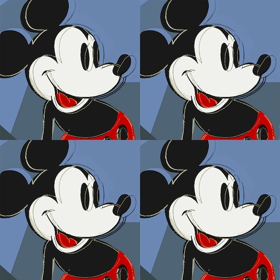 Mickey Mouse Blue Pop Art by Andy Warhol High-resolution - Etsy