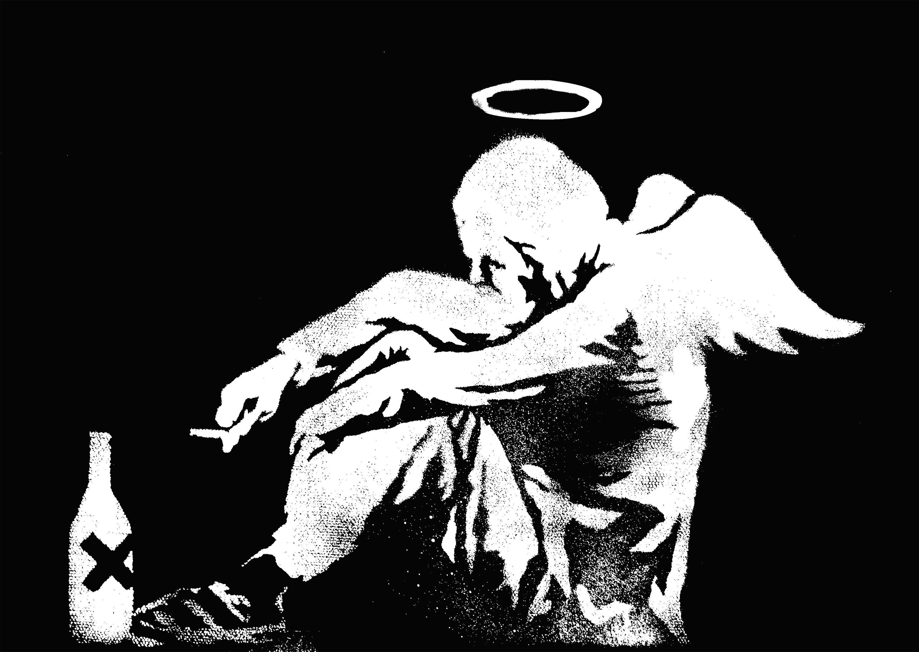 Banksy Fallen Angel Wallpaper