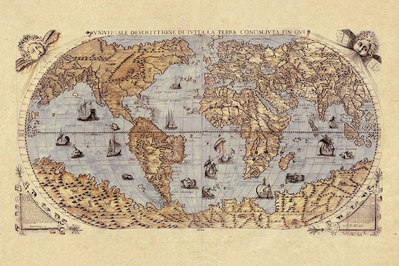 Medieval World Map High-resolution Digital Download & Print - Etsy India