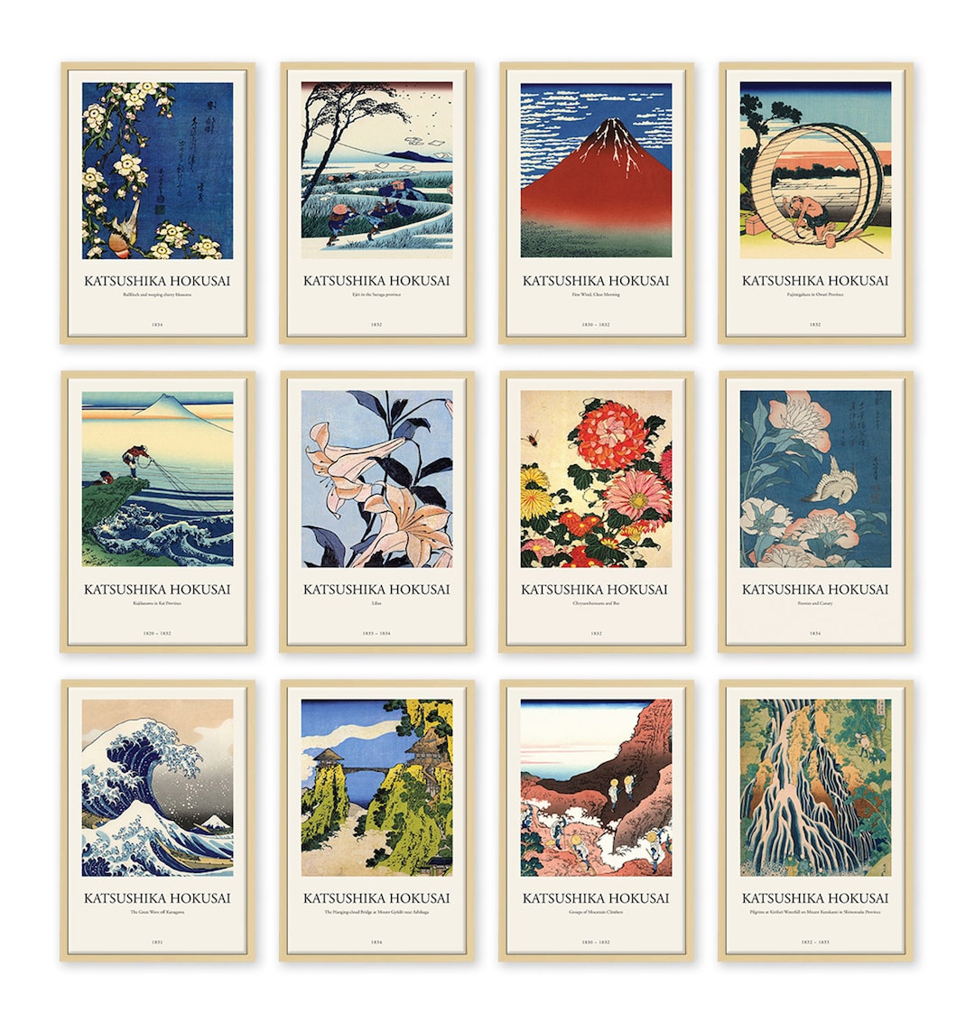 12 Hokusai Art Posters High Resolution Digital Download & - Etsy UK