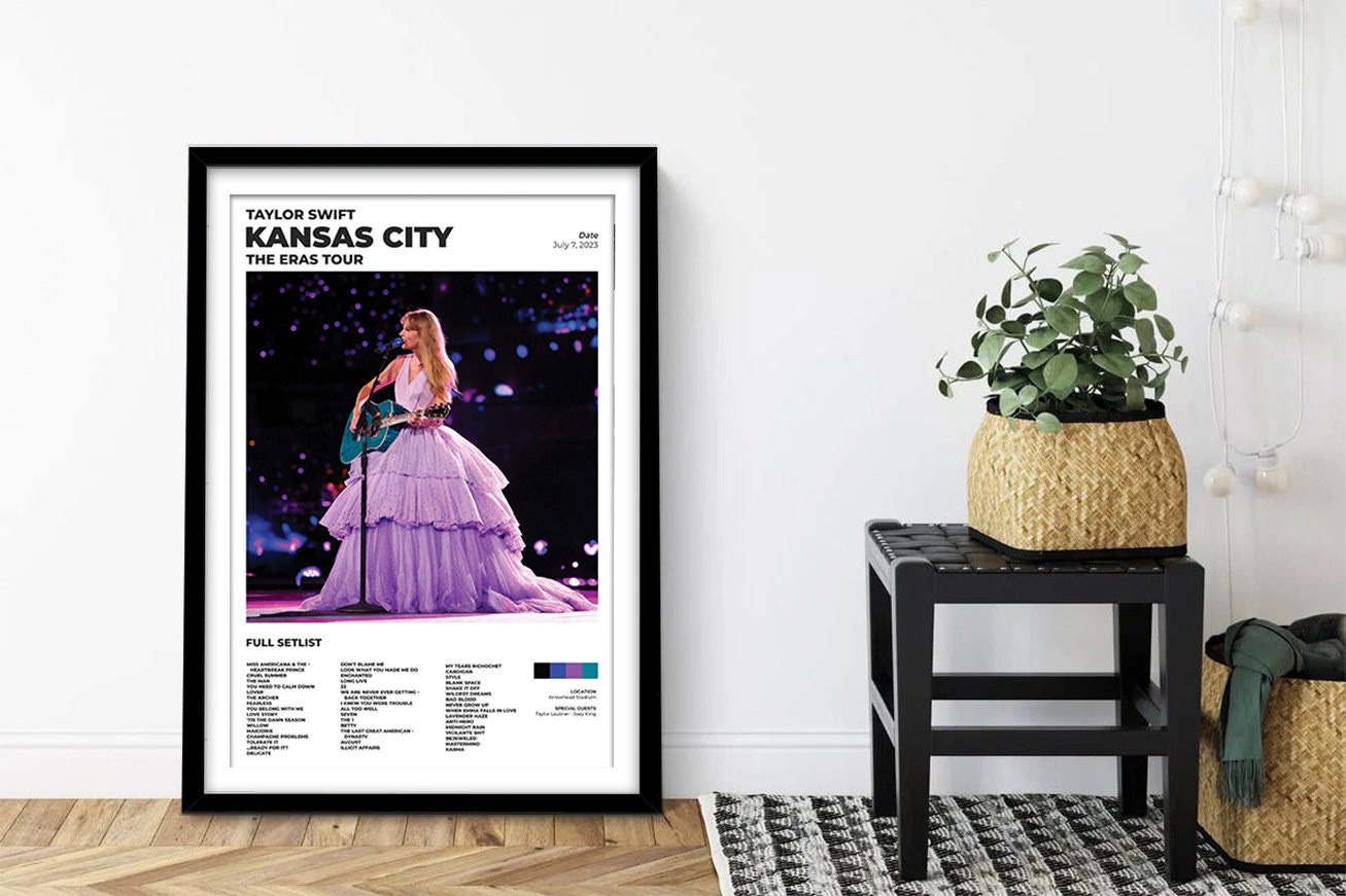 Taylor Kansas City The Eras Tour Setlist Concert Poster sold by ...