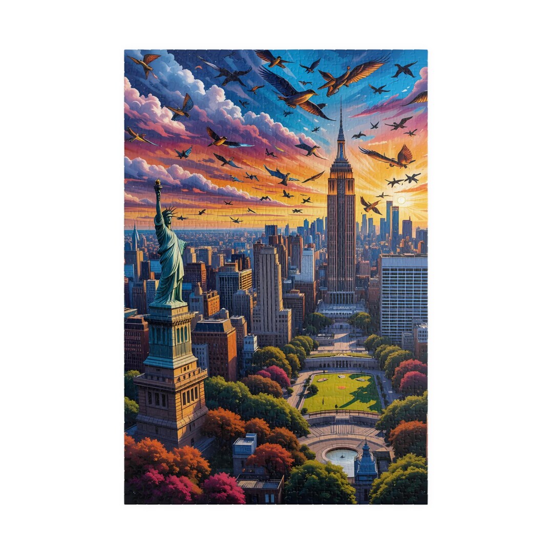 New York City Skyline Puzzle - 1000 Pieces | Night View Jigsaw for ...