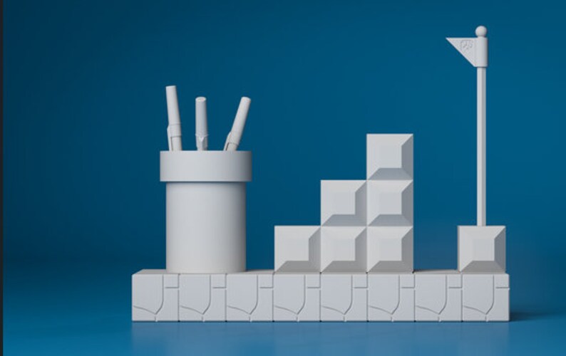 Super Mario Pen Holder 3D Print STL STL for 3D Printers - Etsy