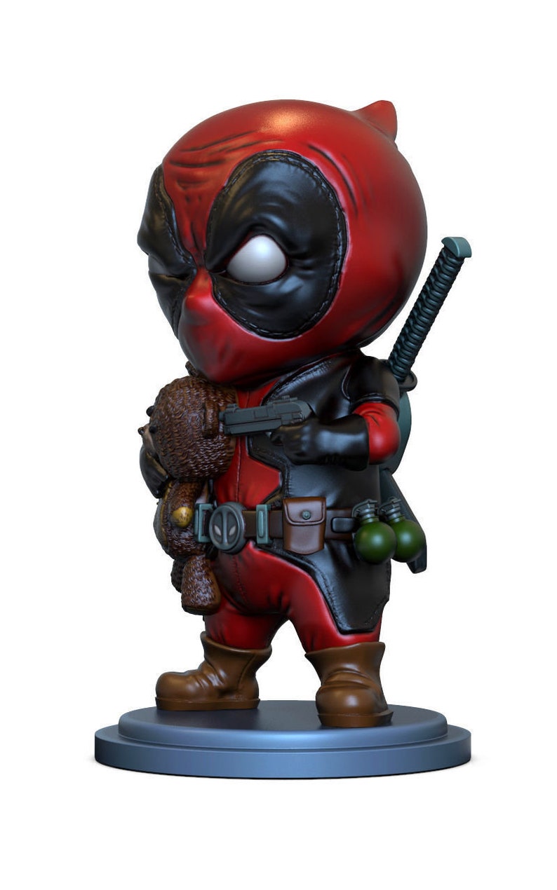 Deadpool Chibi 3D Print STL File Figurine Model Kit Fan Art Unpainted ...