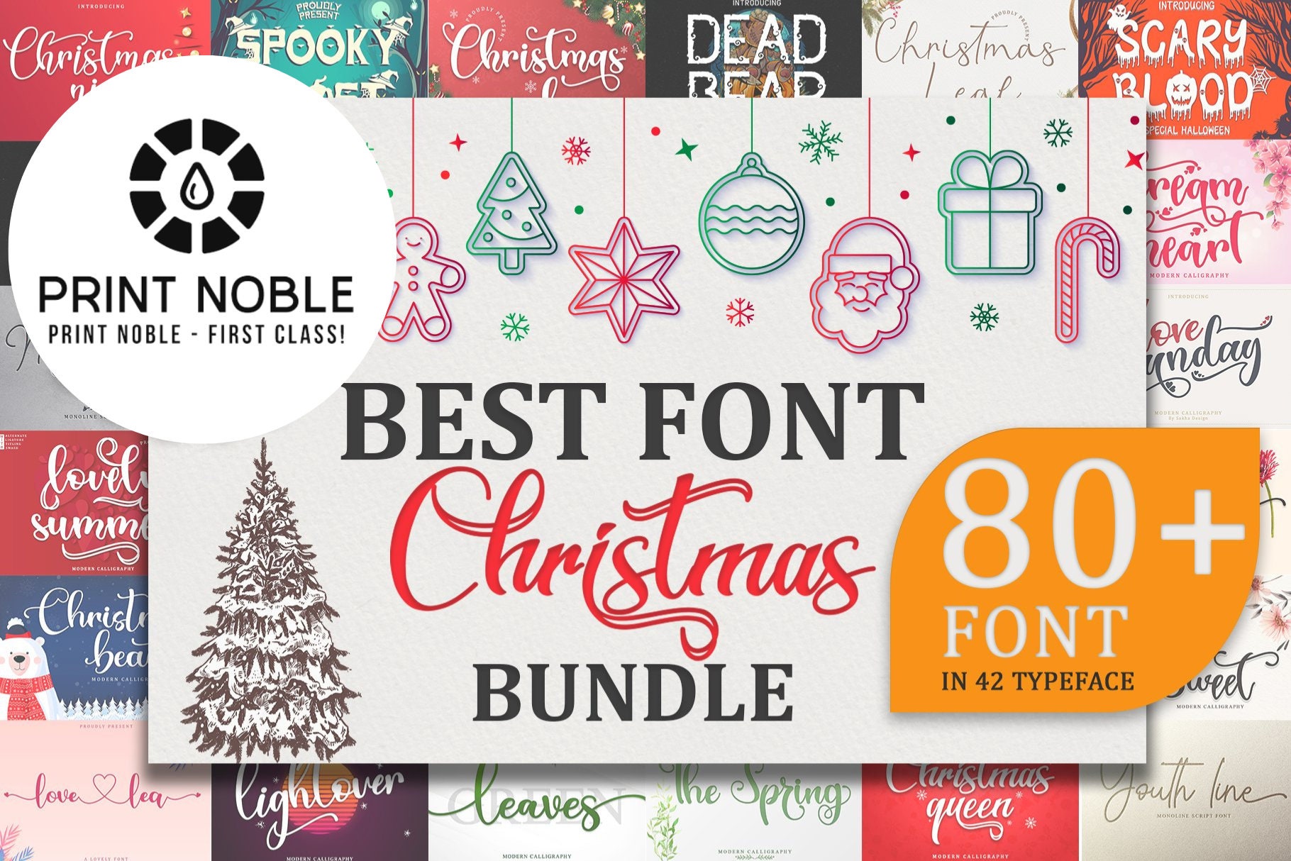80 Christmas Font Bundle Fonts for Cricut Calligraphy Font Svg ...