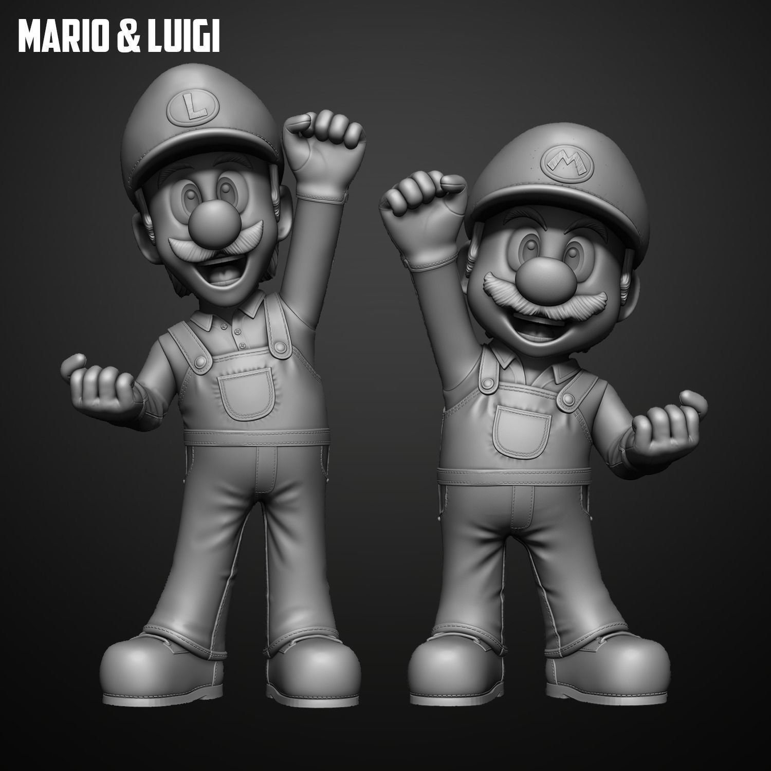 MARIO AND LUIGI 3D Print Model Figurine Model Kit Fan Art Unpainted 3d ...