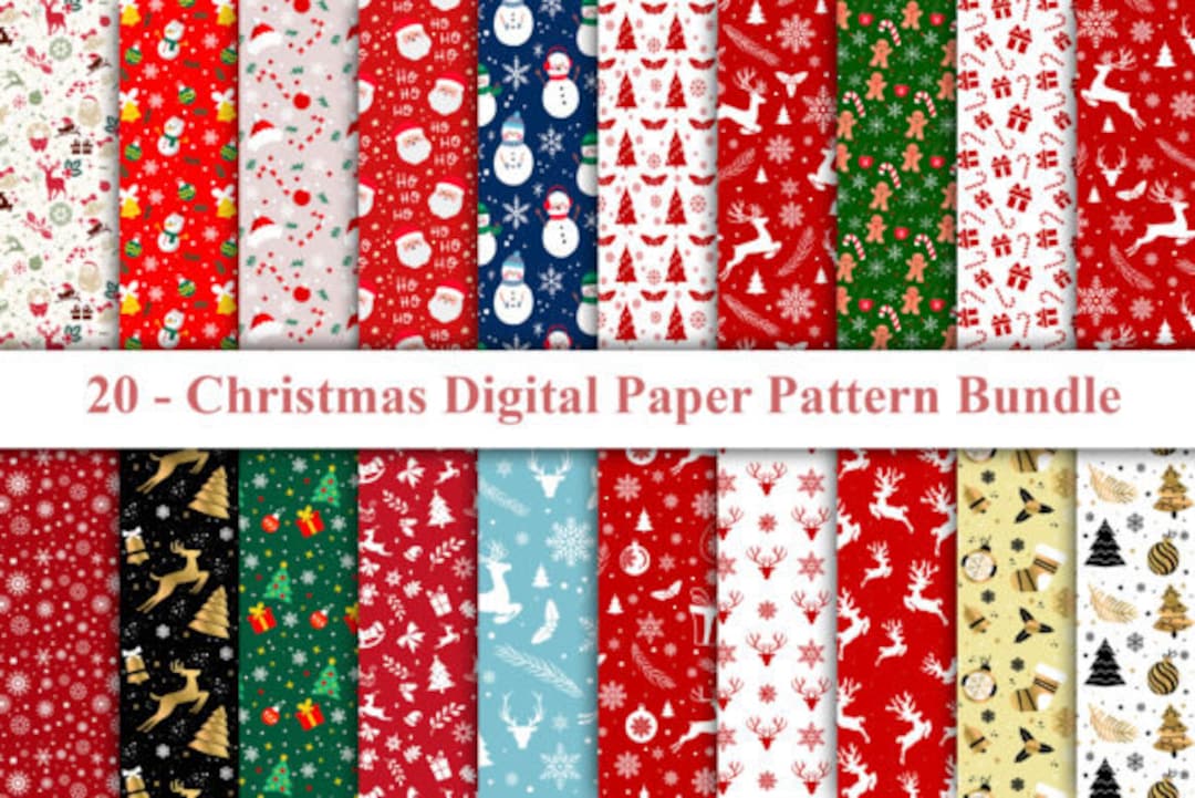 20 Christmas Digital Paper Backgrounds Cute Christmas Digital Paper ...