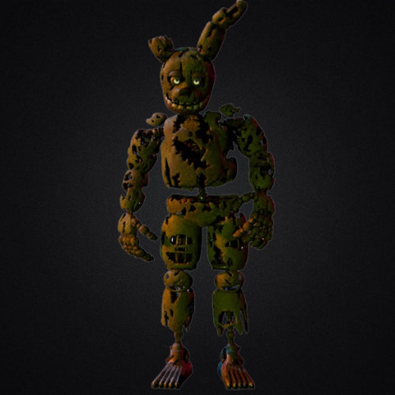 Fnaf Springtrap Full Wearable Head 3D Model STL - FNAF Springtrap ...