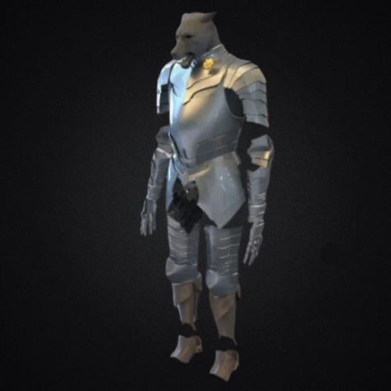 Blaid Wolf Full Body Armor With Helmet and Huge Sword 3D Model STL ...