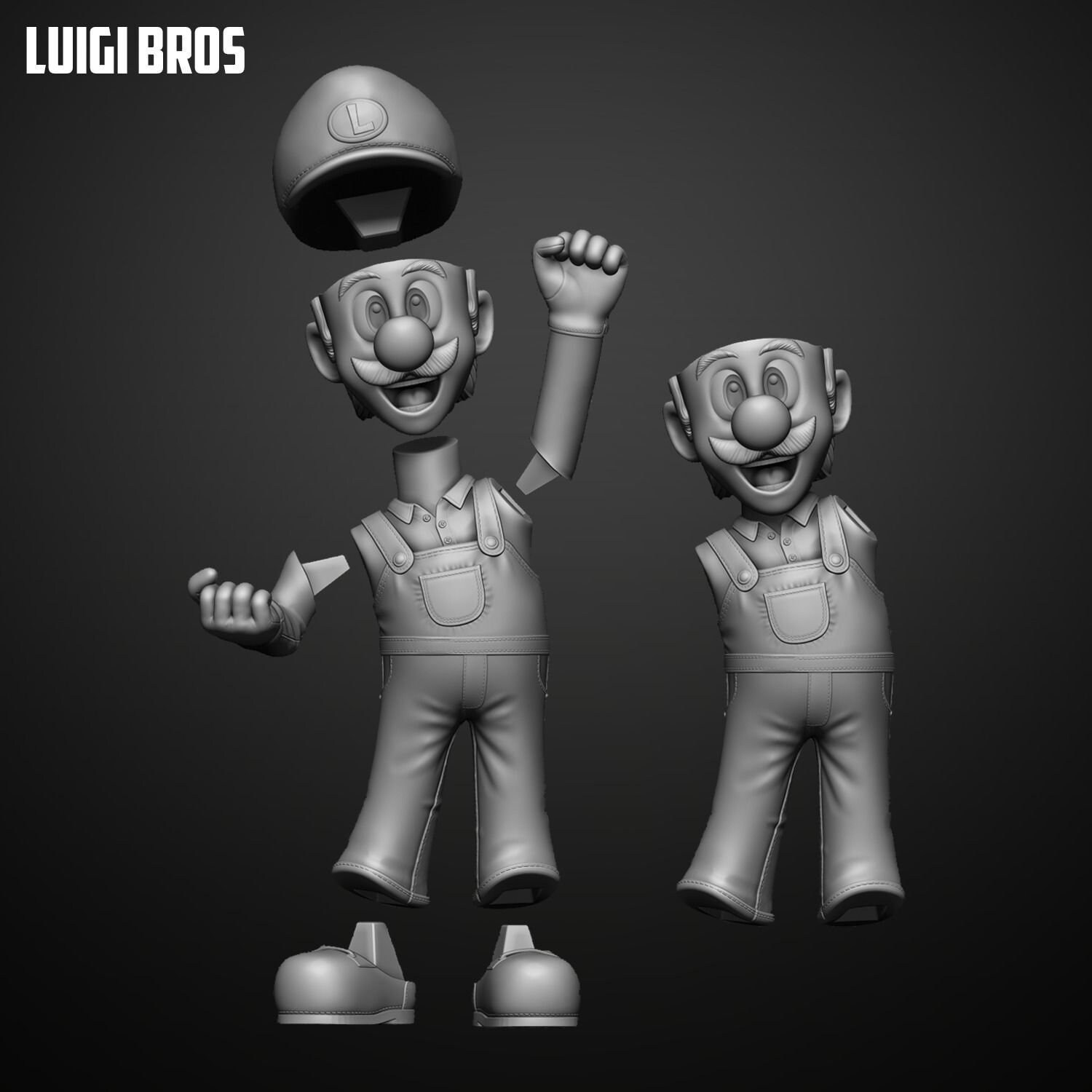 MARIO AND LUIGI 3D Print Model Figurine Model Kit Fan Art Unpainted 3d ...