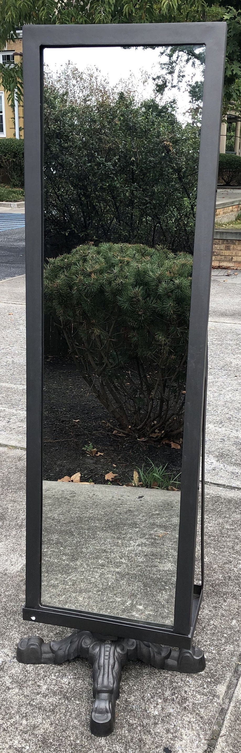 Industrial Iron Frame Mirror 360-degree Angle Swivel Modern Full Body ...