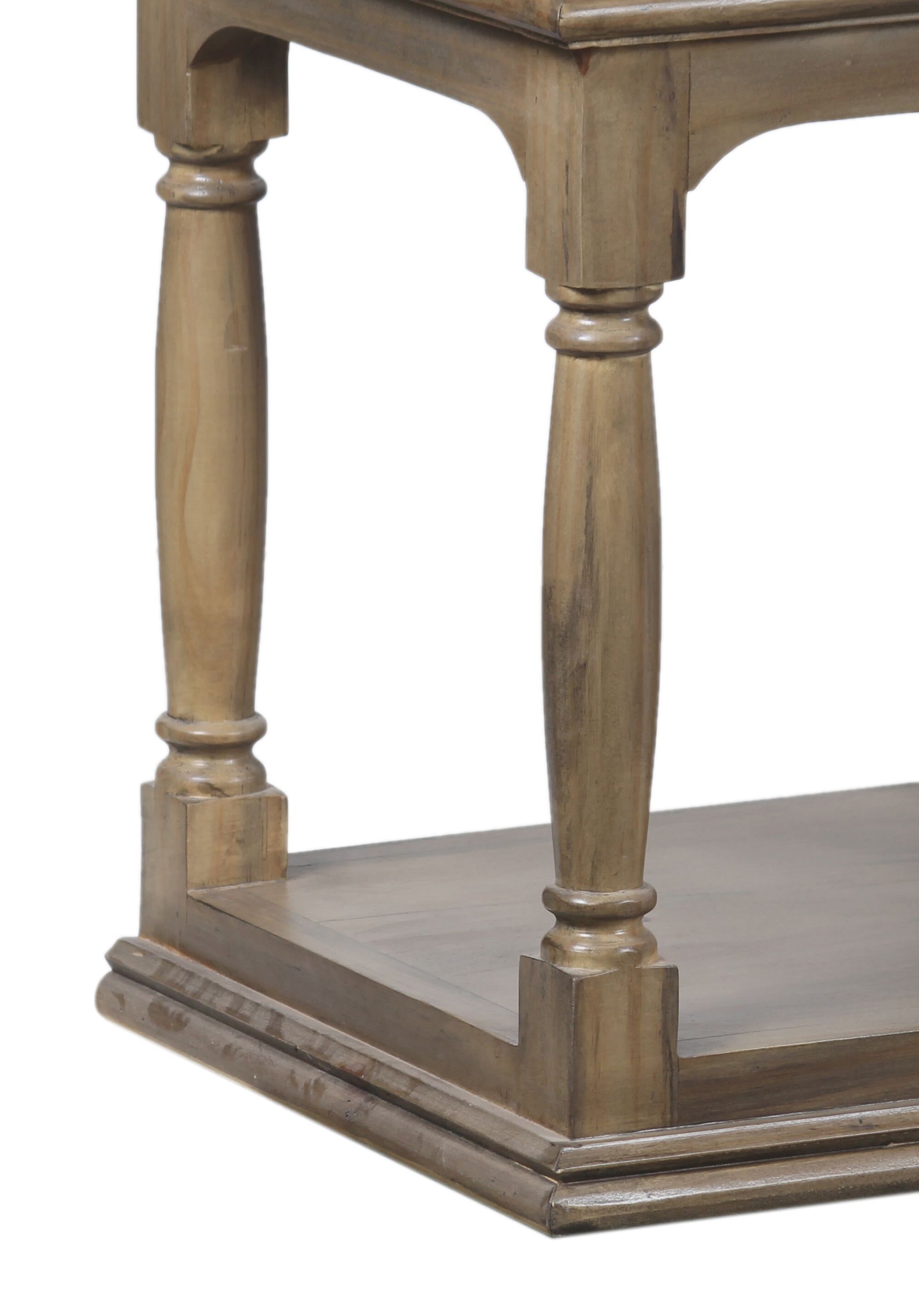 Rustic Farmhouse Open Bottom Shelf Console Table Sideboard 8 Drawers ...