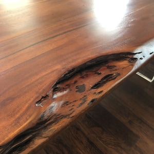 Live Edge Floating Kitchen Dining Table Modern Rectangle Solid Wood ...