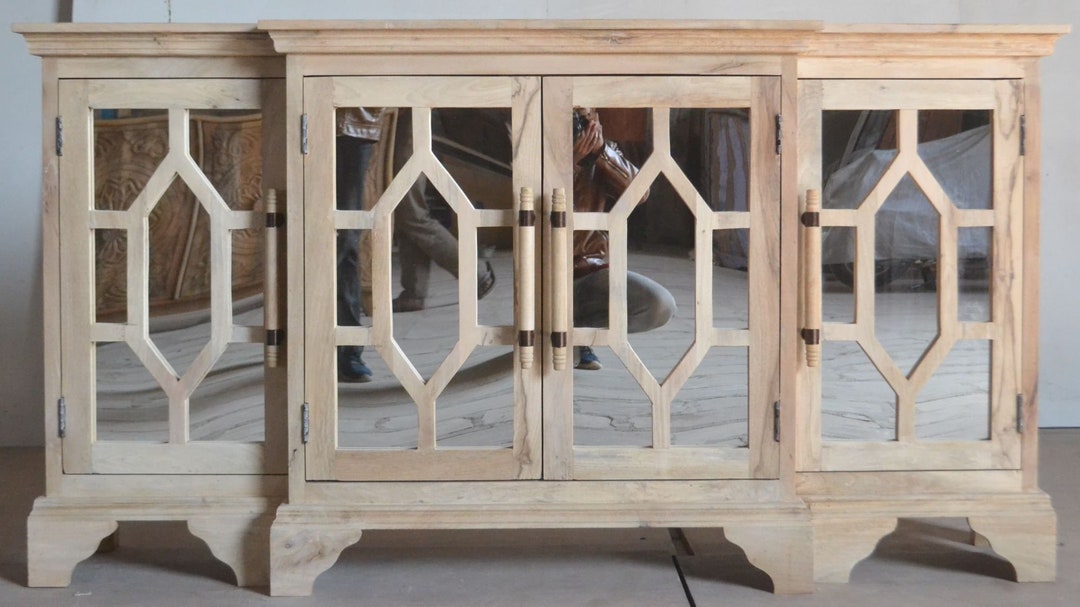 Modern Contemporary Mirrored Sideboard Buffet Server 4 Door Entryway - Etsy