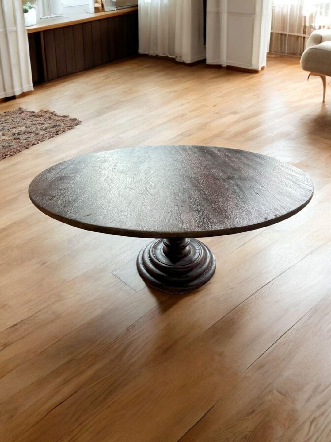 Rustic Round Pedestal Florence Dining Kitchen Table Farmhouse - Etsy