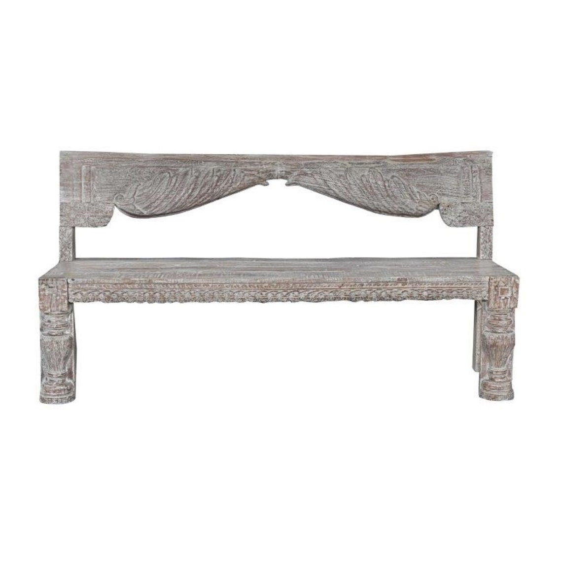 Hand Carved Wooden Garden Bench Seating - Etsy