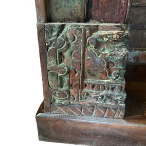 Medieval Gothic Distressed Large Glass Display Case Open Shelf ...