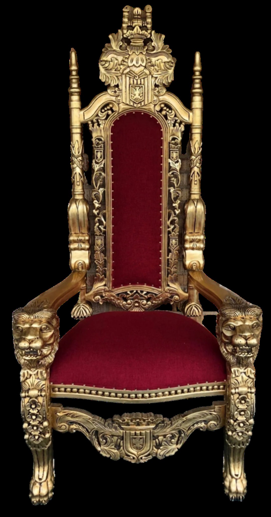 Gothic Medieval Royal Red Upholstered Gold King Queen Royal - Etsy