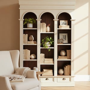 Roman Library Bookcase Mediterranean Classical Contemporary Modern ...