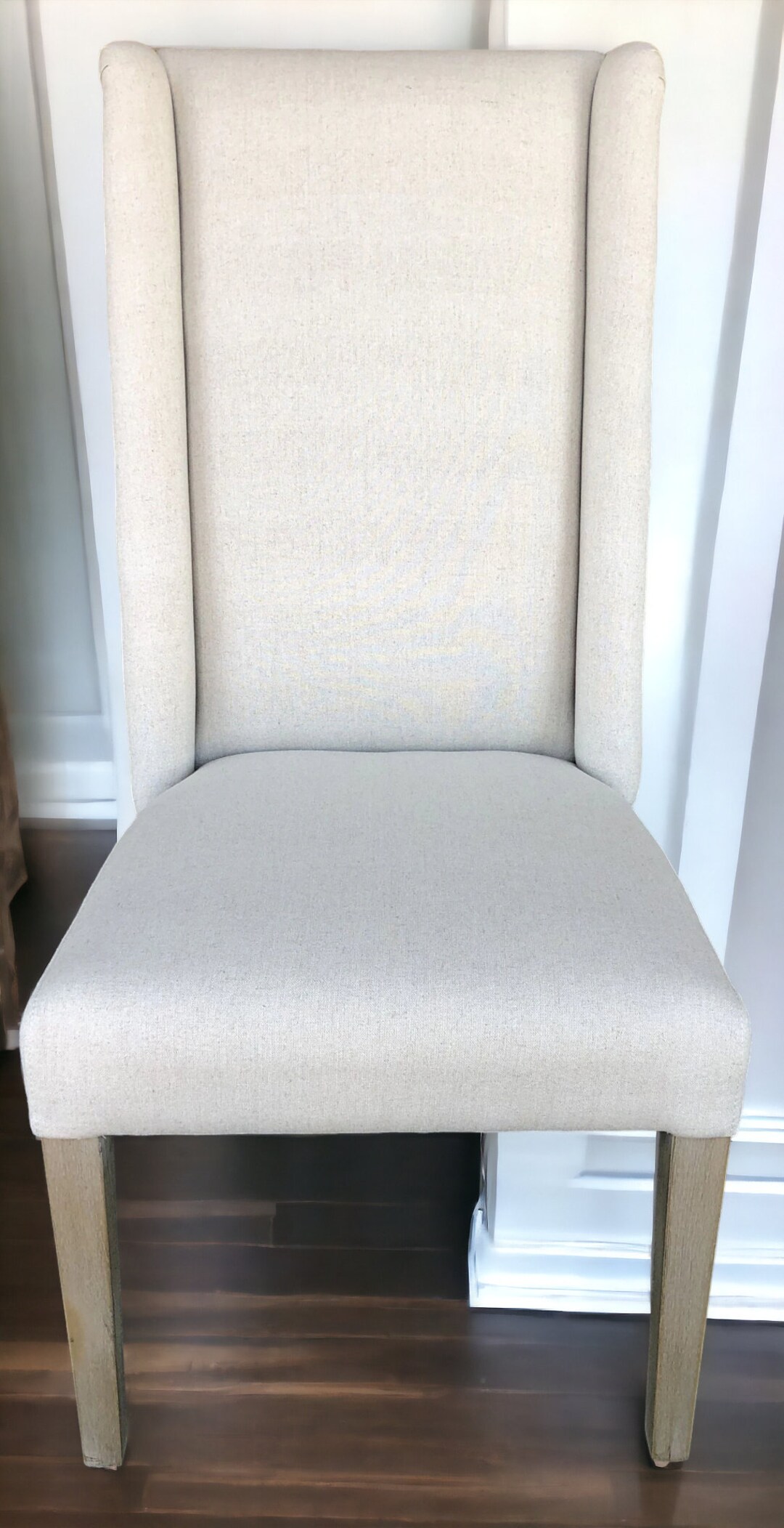 Linen Wooden High Back Dining Chairs Kitchen Accent Office Shabby Chic ...