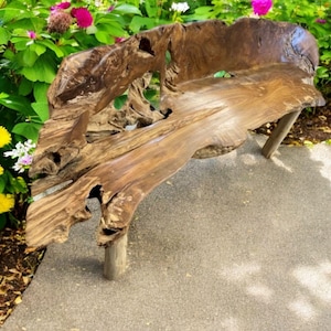 Driftwood 2-seater Modern Outdoor Indoor Dining Solid Wood Patio Garden ...