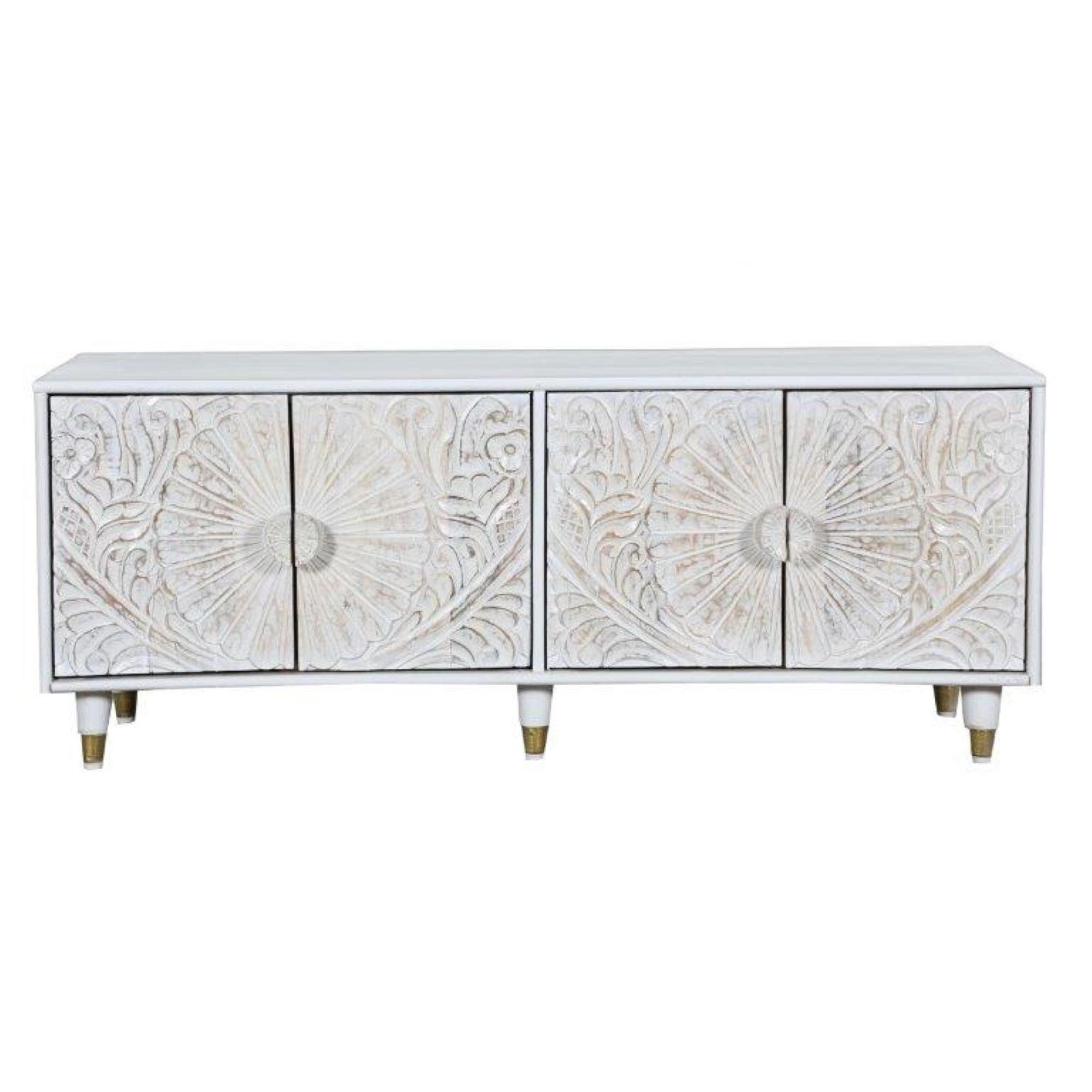 Modern Wooden Sideboard Tropical Cabinet Credenza Buffet Server Hand ...