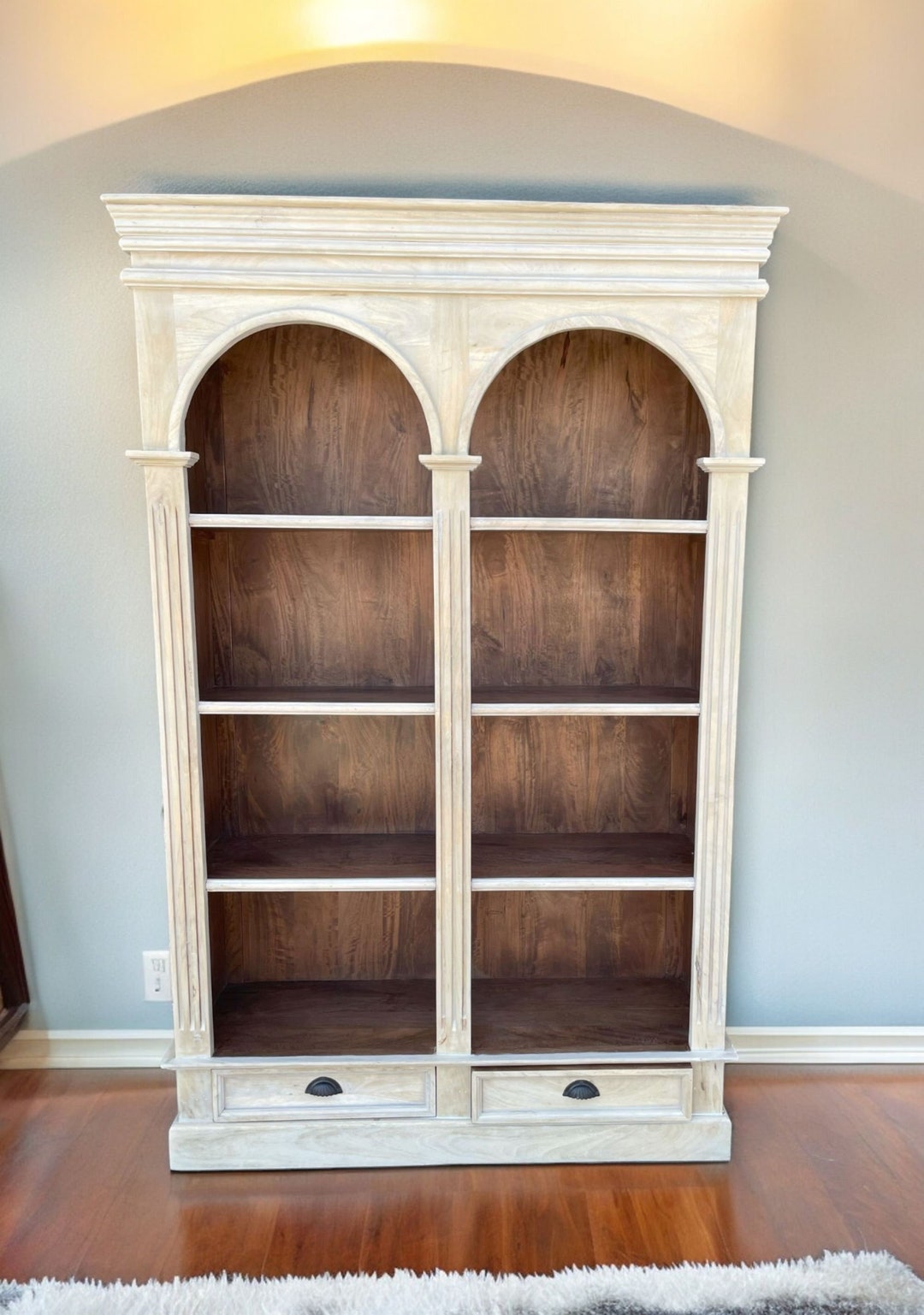 Modern Roman Arched Bookcase Contemporary Modern Greek Classical Formal ...