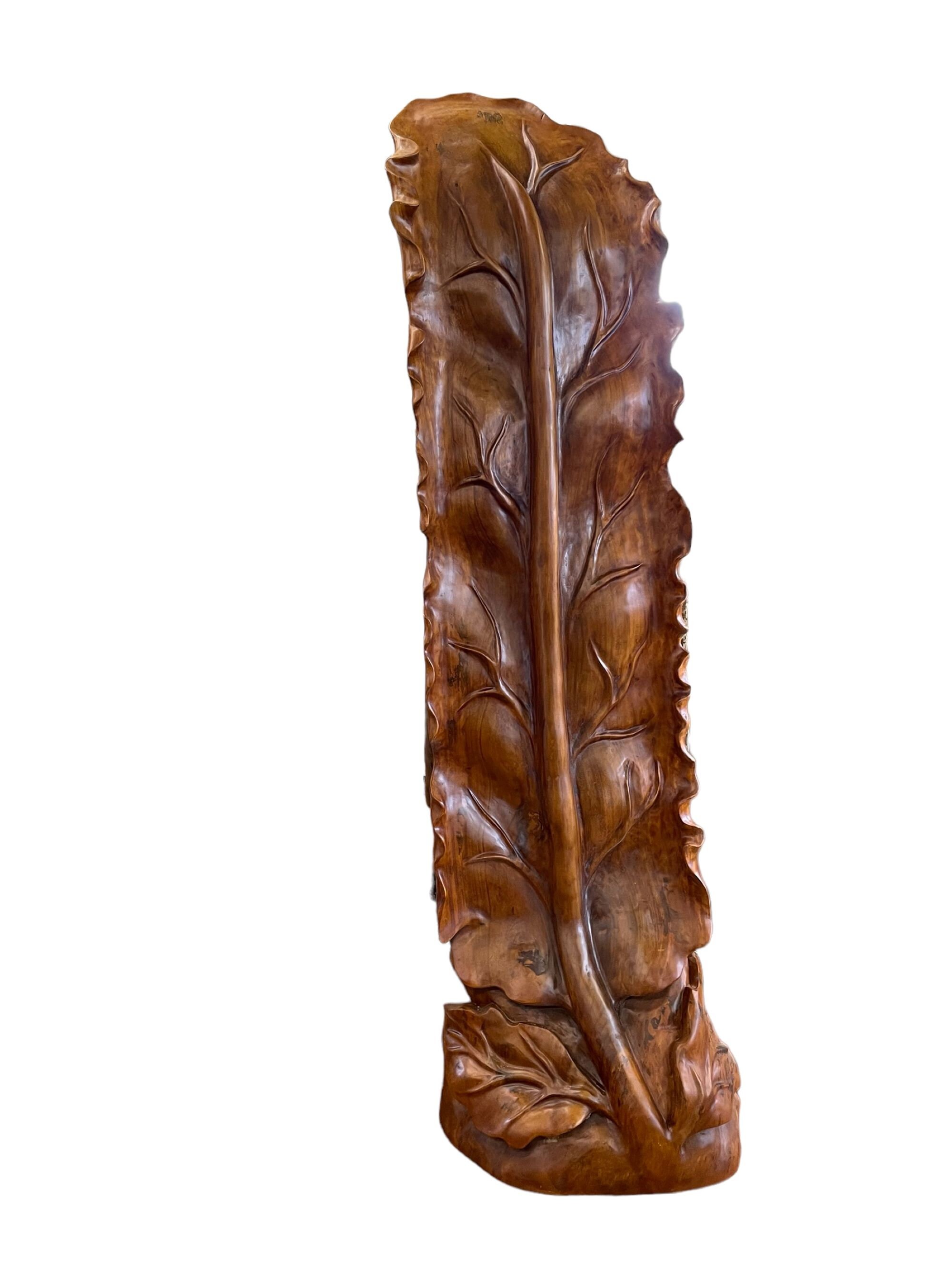 Artistic Standing Leaf Rare Accent Hand Carved 7' Tall Carved Out of ...