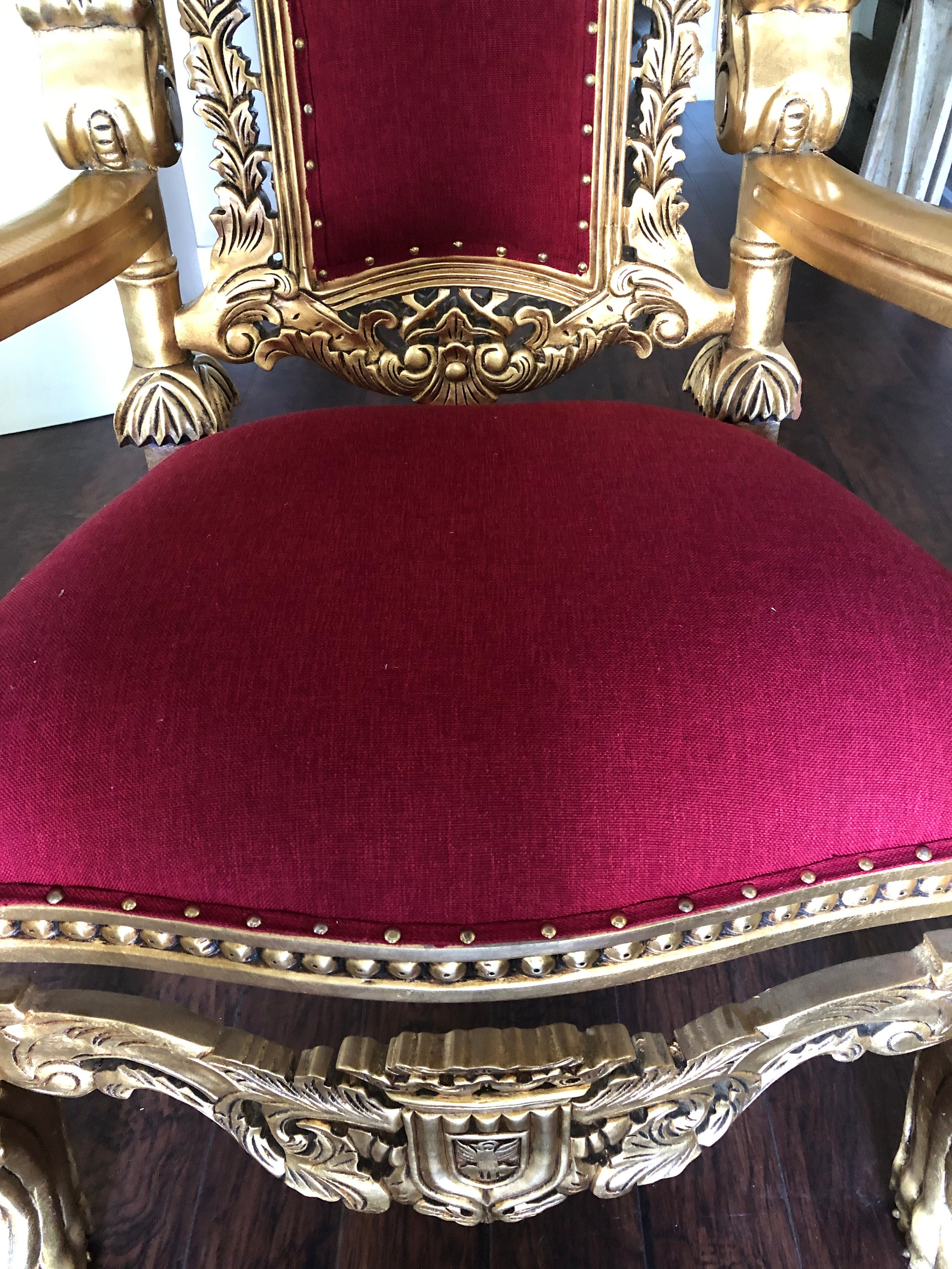 Gothic Medieval Royal Red Upholstered Gold King Queen Royal - Etsy