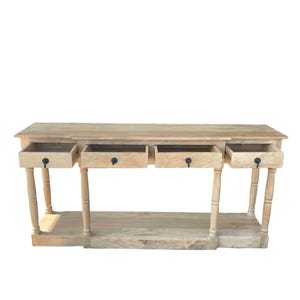 Modern 4 Drawer Console Entryway Table Open Bottom Shelf - Etsy