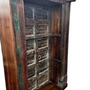 Medieval Gothic Distressed Large Glass Display Case Open Shelf ...