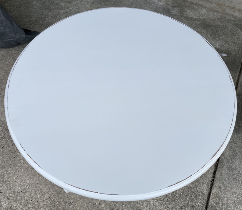 Shabby Chic Distressed Round Side Table Pedestal Dining Primitive ...