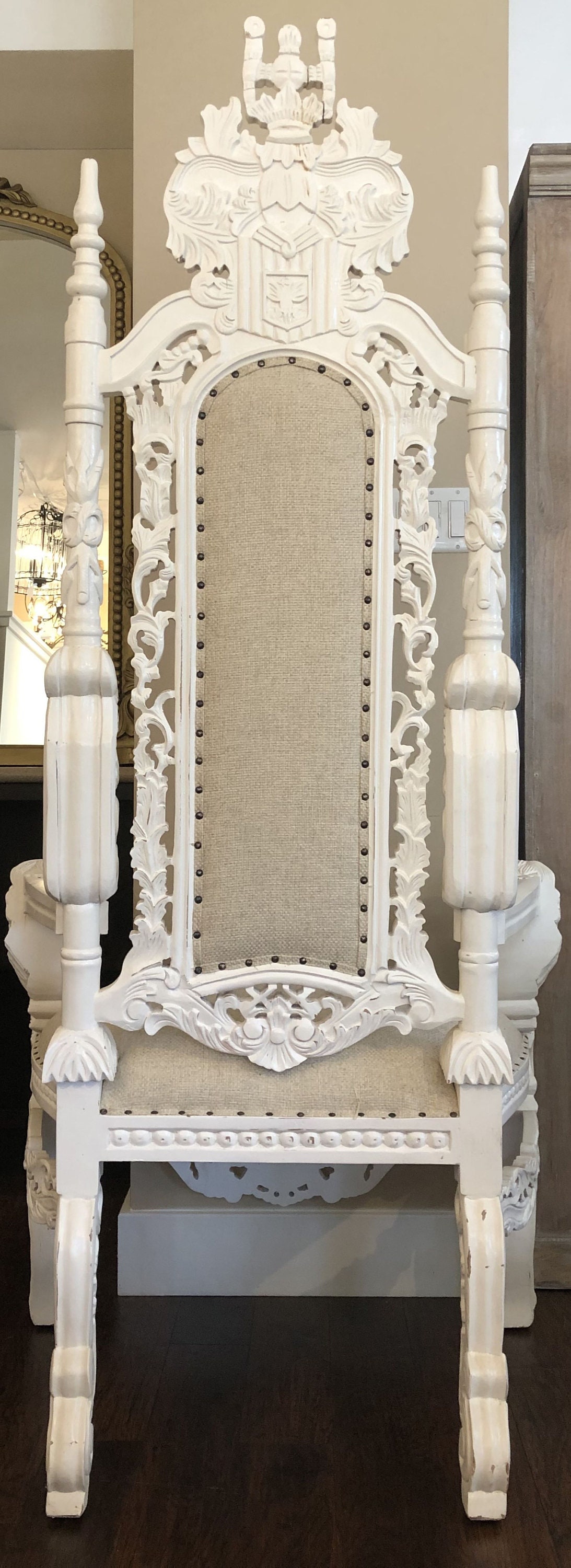 White King/queen Lion Throne High Back Chairs - Etsy