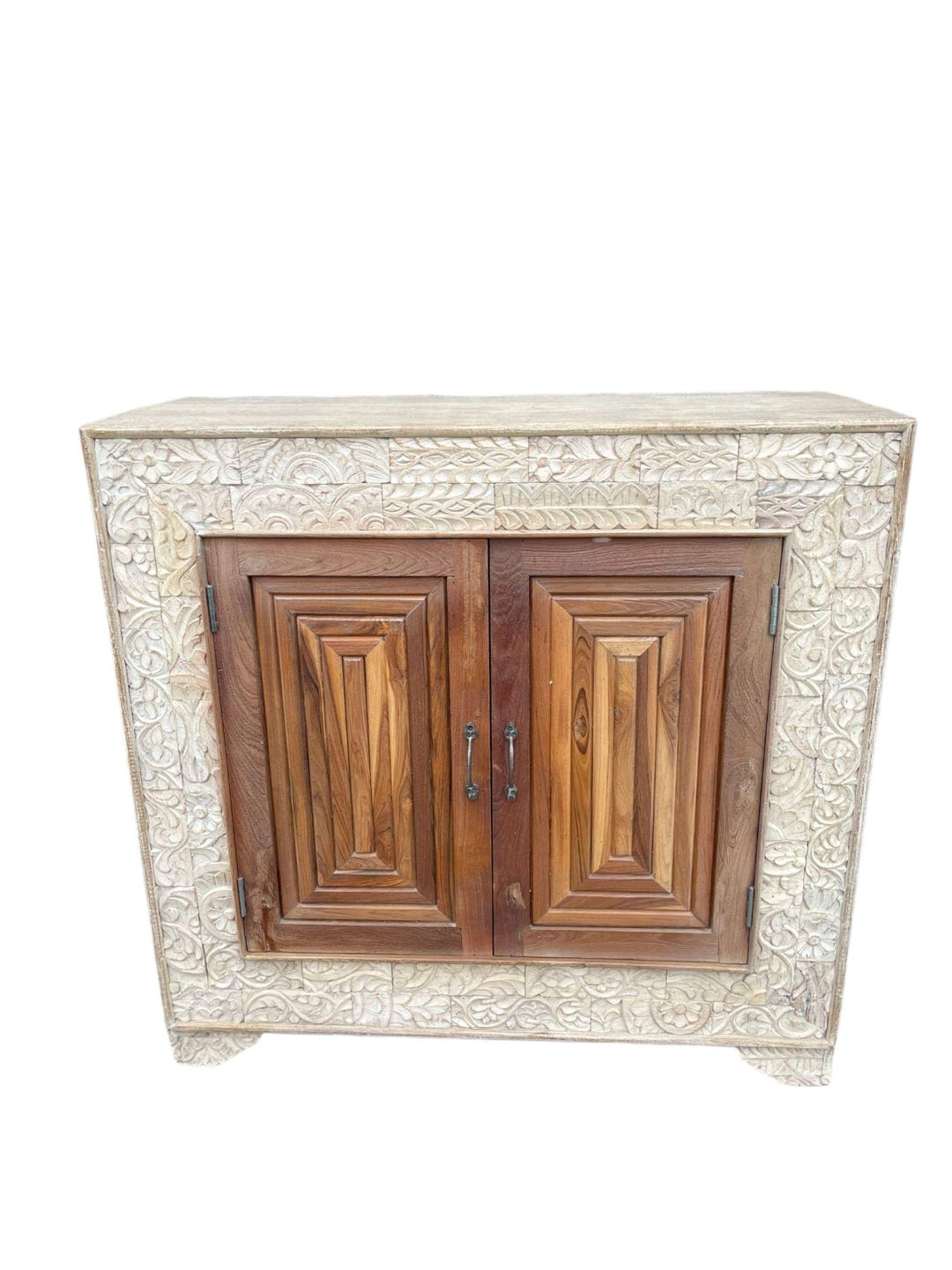 Hand Carved 2 Door Kitchen Linen Storage Cabinet Shelving - Etsy