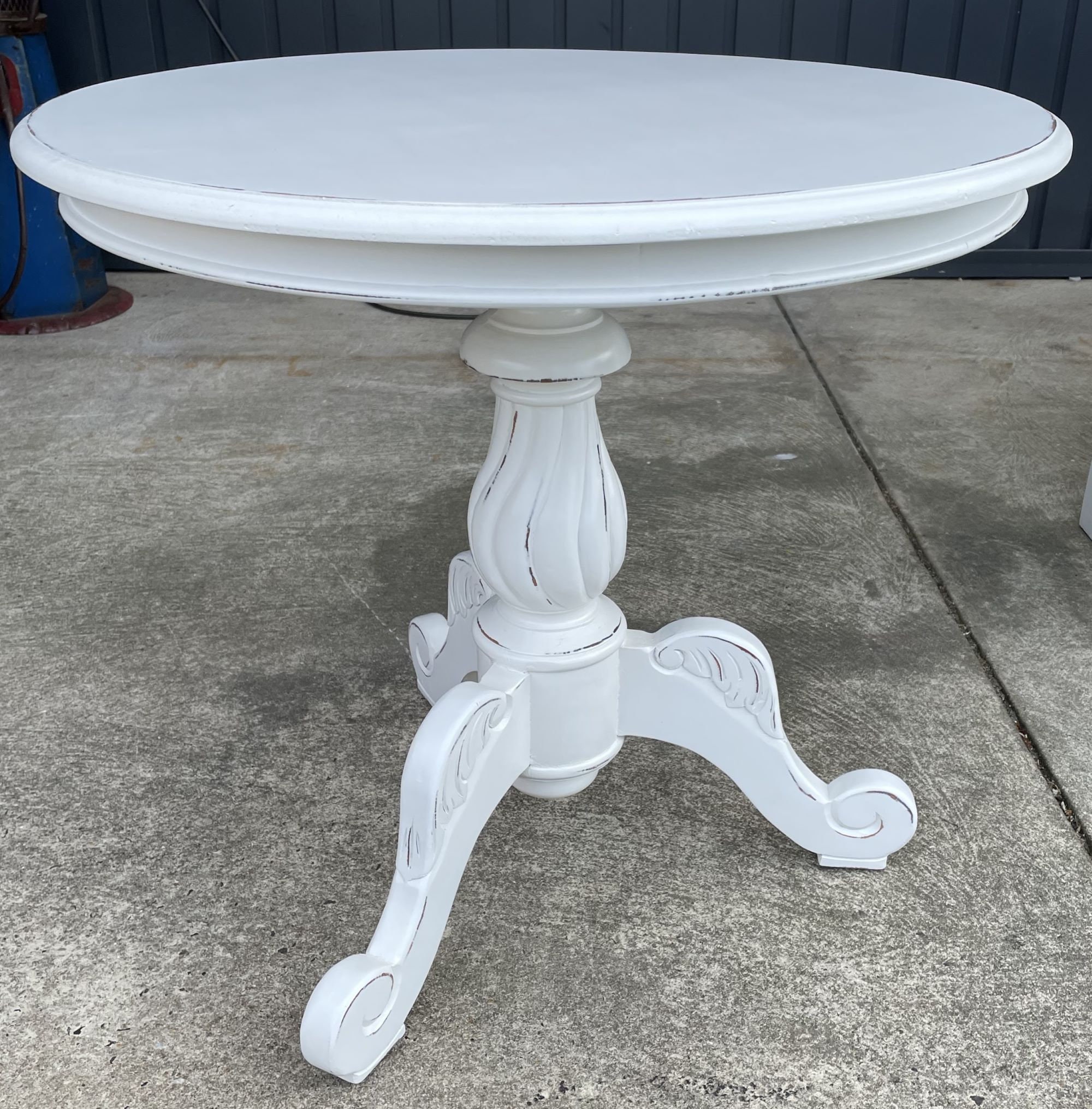 Shabby Chic Distressed Round Side Table Pedestal Dining Primitive Accent Table - Etsy