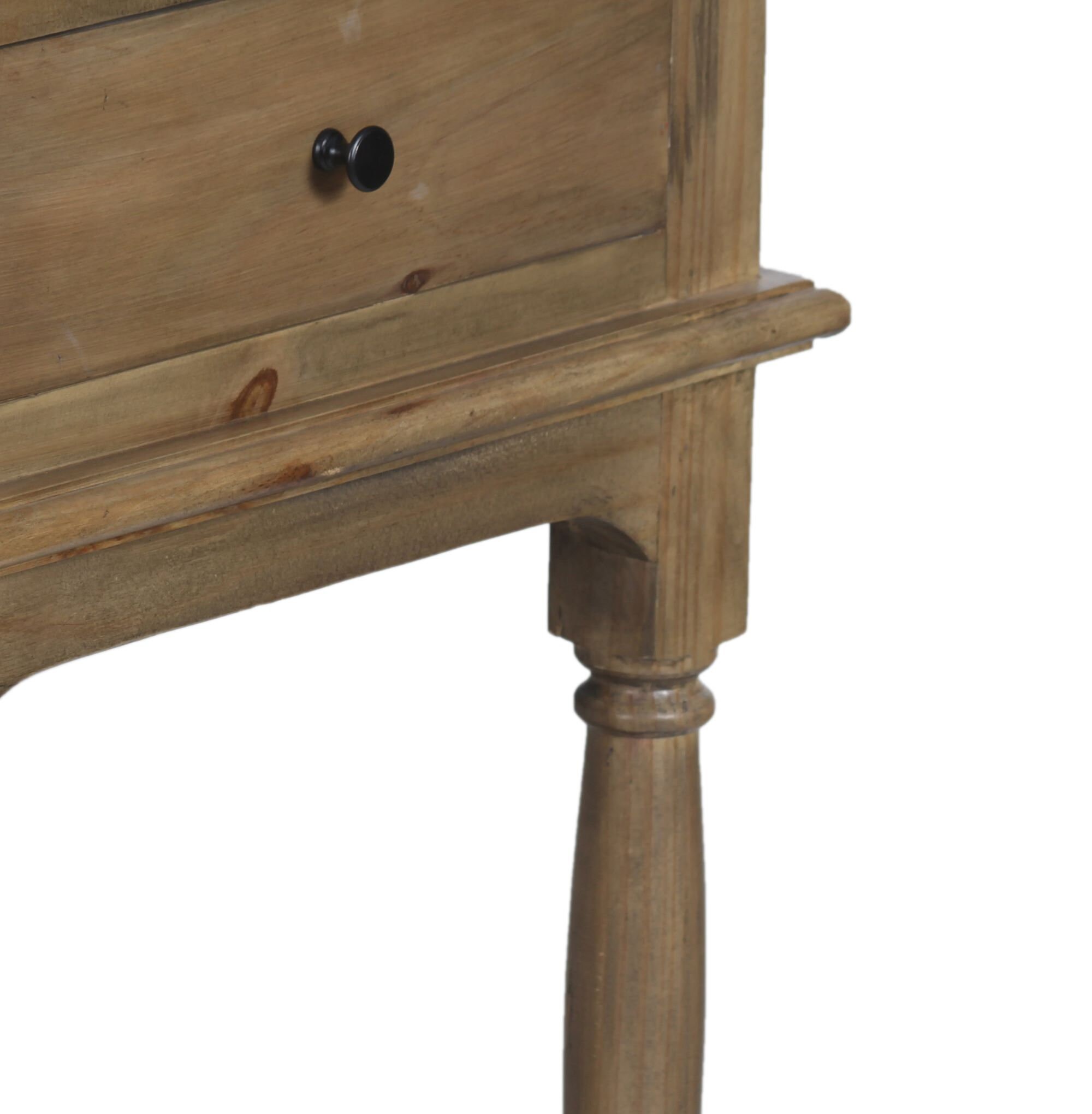 Rustic Farmhouse Open Bottom Shelf Console Table Sideboard 8 Drawers ...