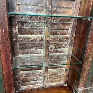 Medieval Gothic Distressed Large Glass Display Case Open Shelf ...