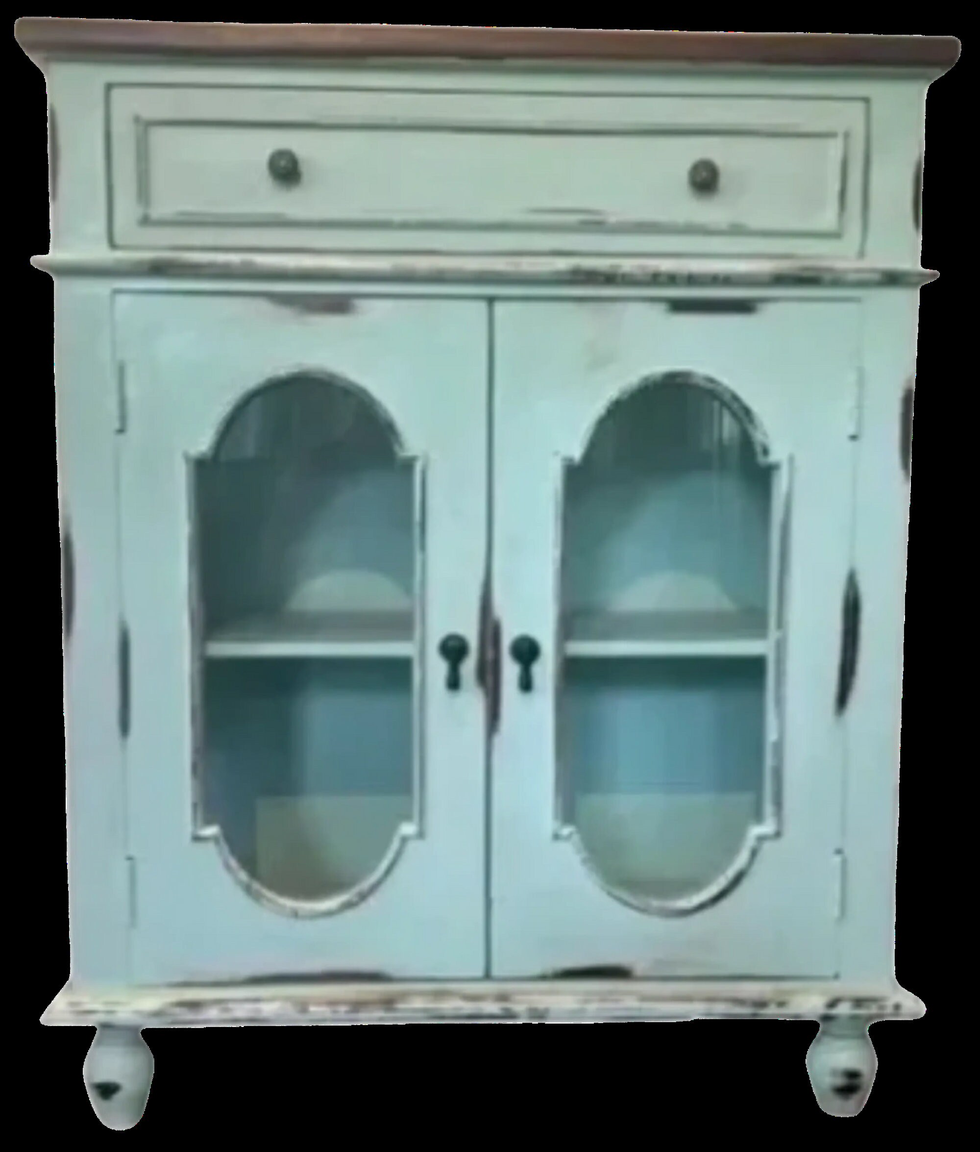 Country Farmhouse Glass Display Linen Kitchen Cabinet Beach House ...