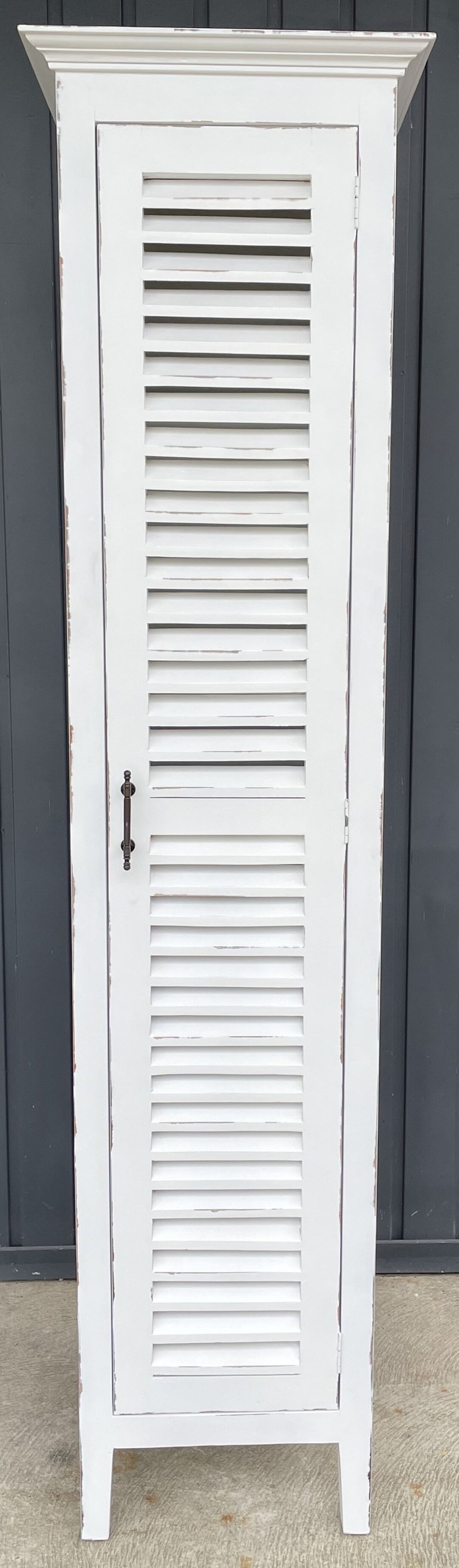 Modern Narrow Shutter Door With Shelving Distressed Primitive Shabby ...