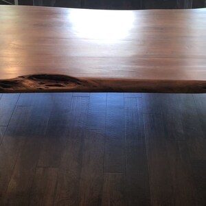 Live Edge Floating Kitchen Dining Table Modern Rectangle Solid Wood ...