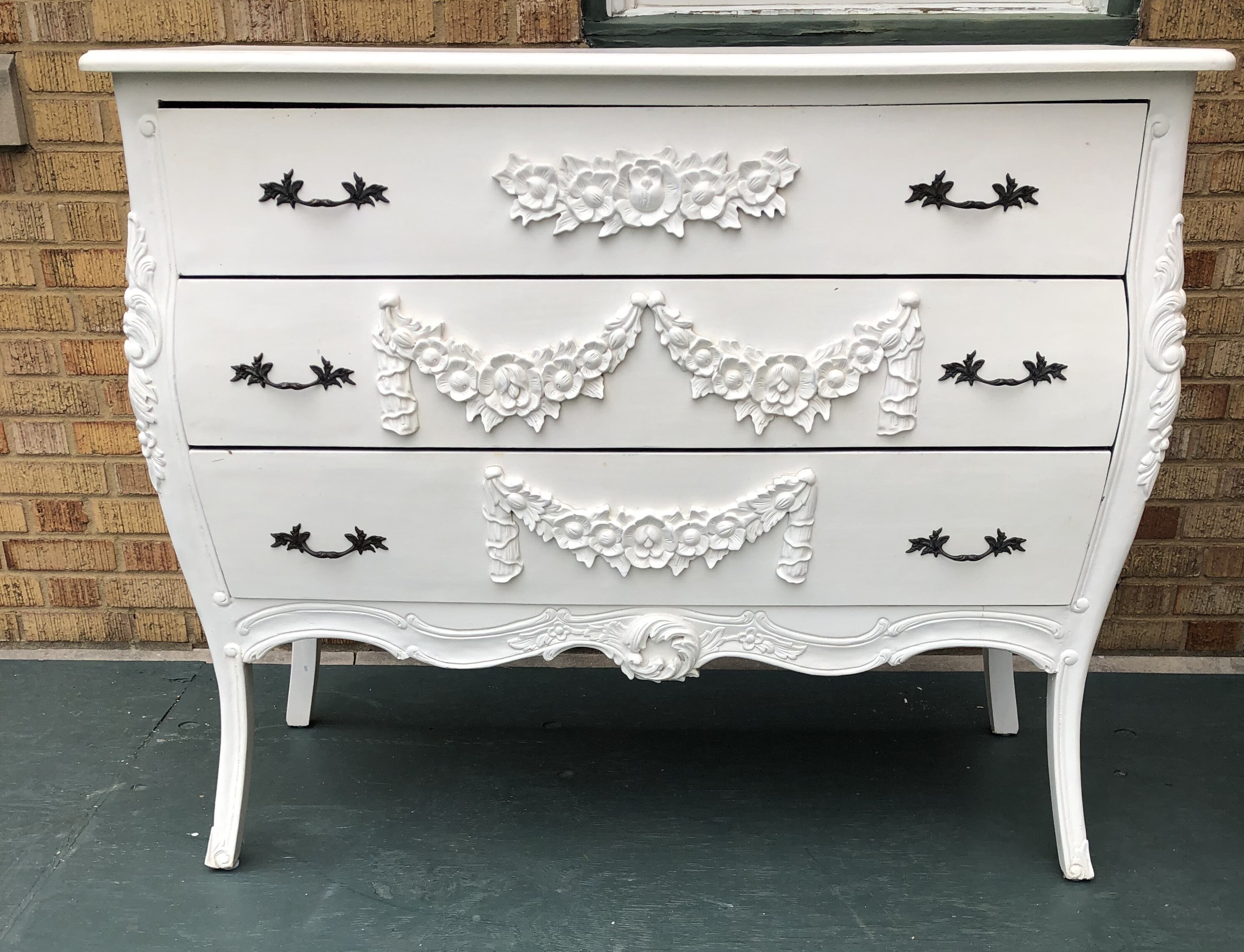 3 Drawer White Bombay Dresser Chest Floral Shabby Chic - Etsy